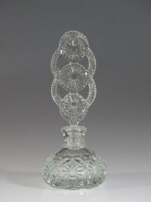 Vintage Czech Glass Crystal Cologne Perfume with Large Stopper No.1 ...