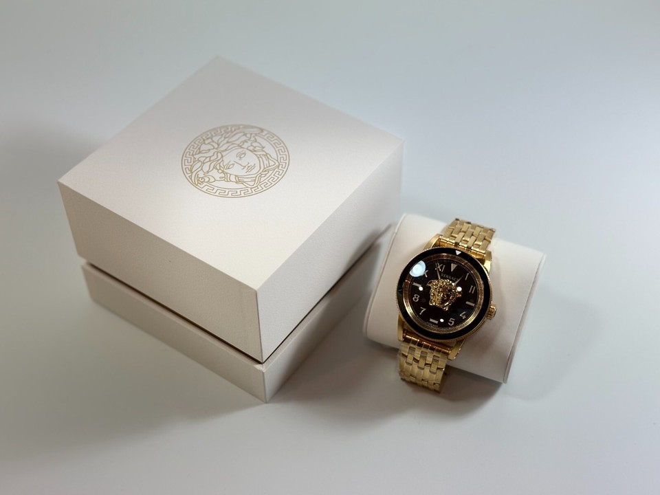 New Versace Men's VE2V00322 V-Palazzo Swiss Made Gold Men's Watch ...