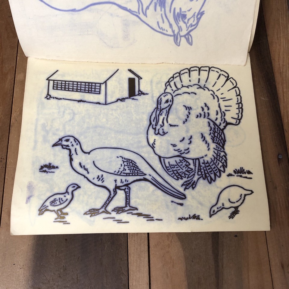 Vintage 40s Hectograph Book "Farm Animals" Hayes School Teacher ...