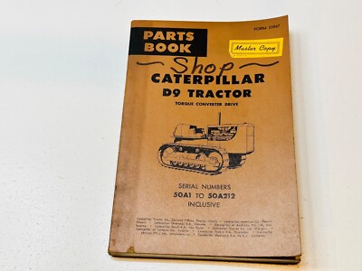 OEM Caterpillar Cat Parts Book Manual Catalog D9 Tractor Dozer ...