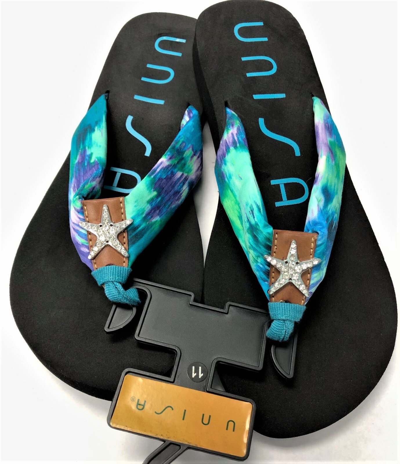 UNISA Flip Flops Womens Lightweight Soft Footbed Starfish Novelty Charm ...