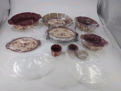 Temptations Floral Lace Basket Weave 1 QT. Oven Safe Bakeware Dish | eBay