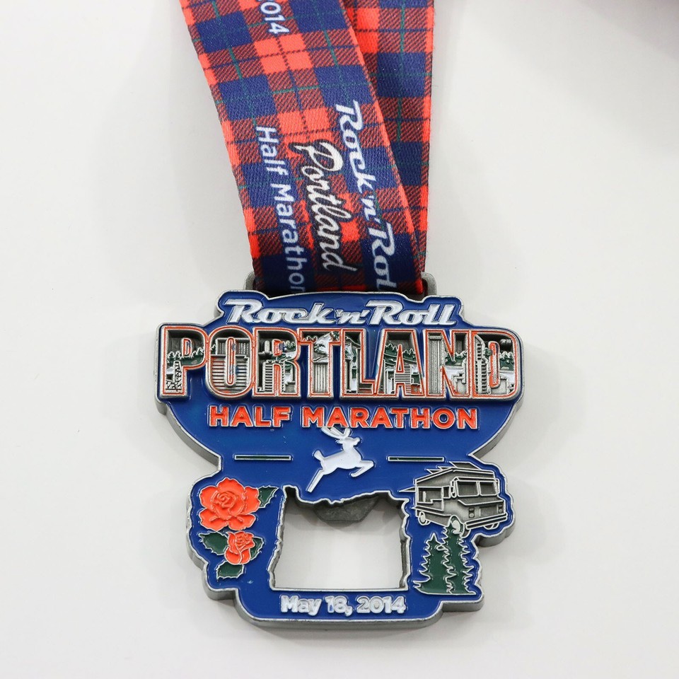 Rock 'n' Roll Portland 2014 Half Marathon Finisher Lanyard Medal Bottle ...