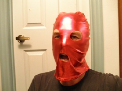 ZIP GIMP Red Spandex "Stretchy" Hood with ZIPPER | eBay