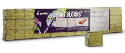 GRODAN Mini Blocks 45 Pack 1.5"x1.5" Rockwool Stonewool - 2 Pack(90 ...