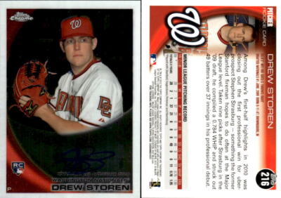 2010 Topps Chrome Rookie Autographs #216 Drew Storen Auto - NM-MT | eBay