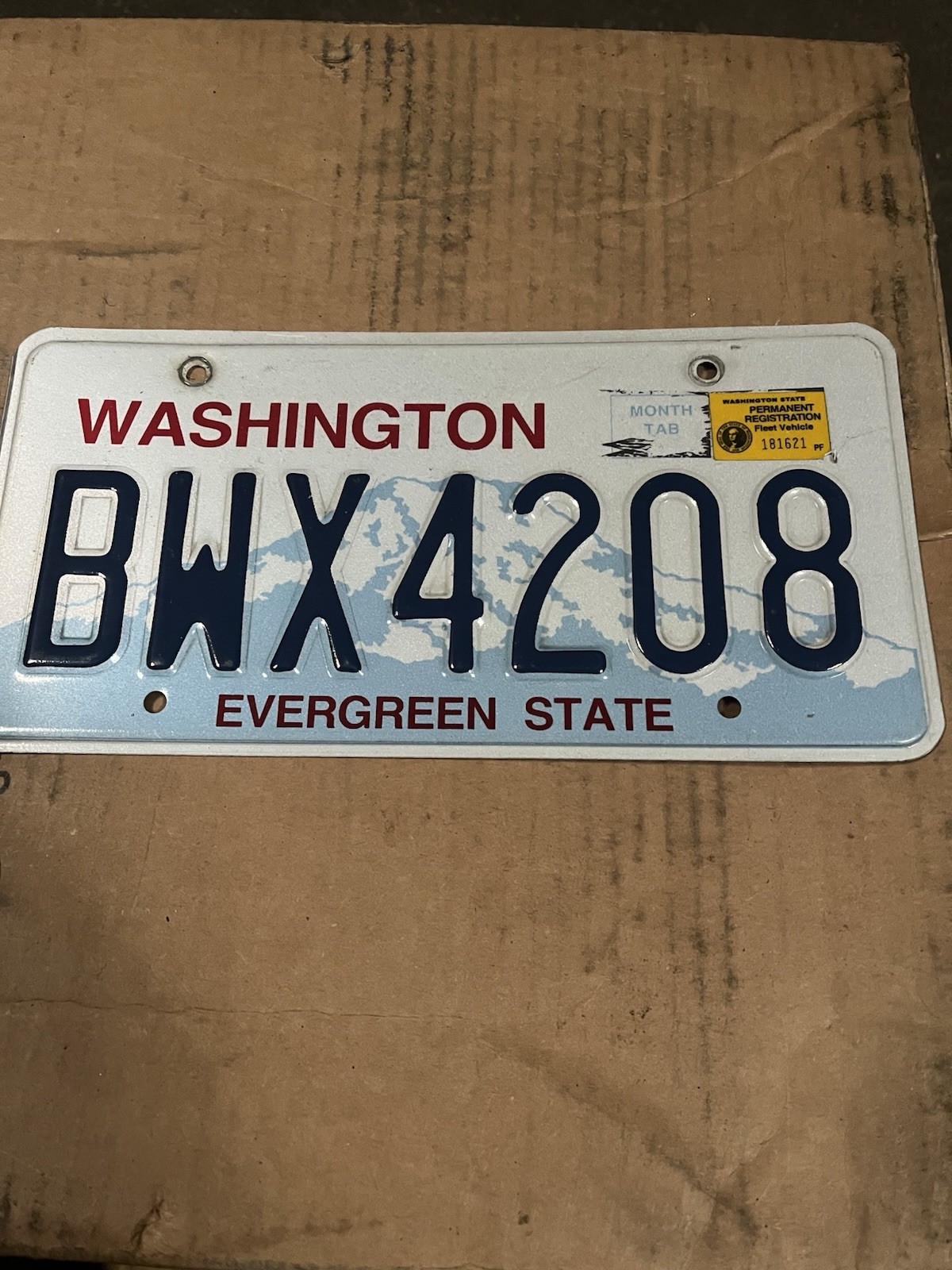 1 Washington State license plate with Mount Rainier for a passenger car ...