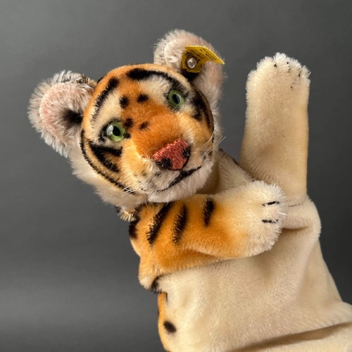 Rare STEIFF Tiger Hand Puppet ~ ALL IDs 1952-58 Vintage Mr Rogers ...