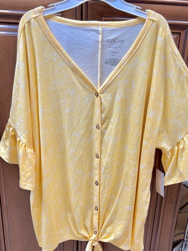 NWT A:Glow WOMENS XL Maternity/ Nursing Yellow Maternity Top. | eBay