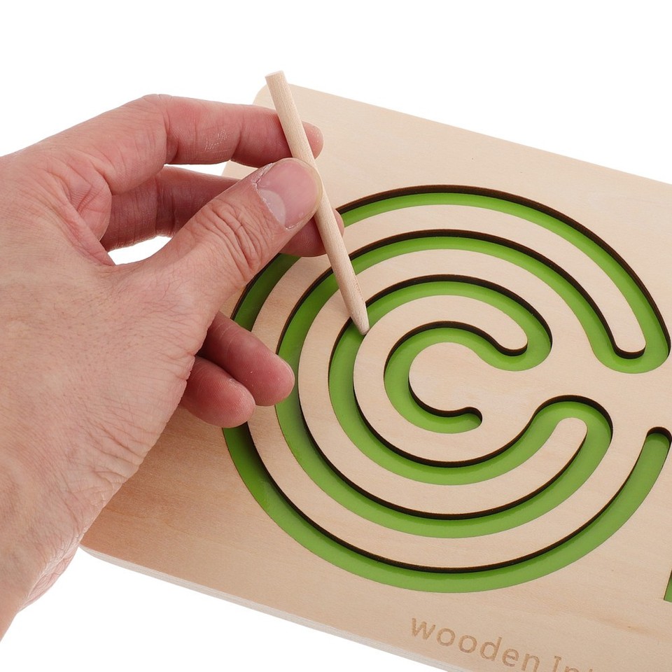 Wooden Maze Board Game Brain Teaser Game For Hand-Eye Coordination And ...