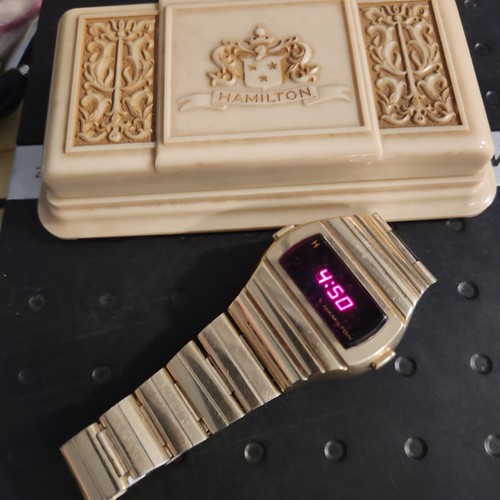 1974? Hamilton QED 10K gold watch Pulsar 955 Kojak Works READ Omega QTC ...