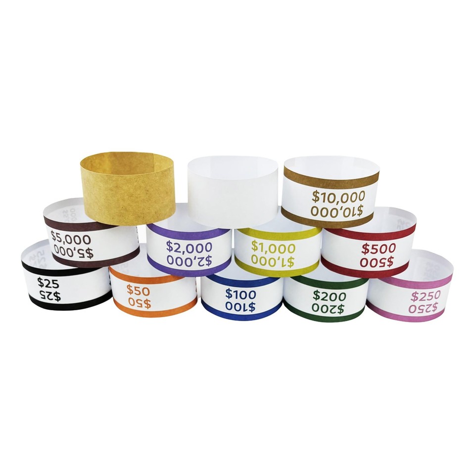 600Pcs Money Bands for Cash - Self-Adhesive Money Wrappers for Bills ...