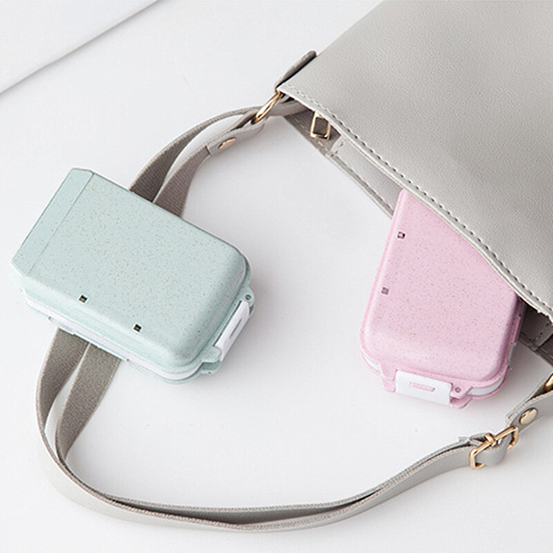 Wheat Straw Weekly Pill Organizer 7 Time A Day Waterproof Case ...