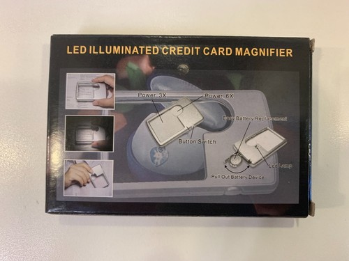 Illuminated credit card sized Magnifier LED 3x / 6x MAGNIFICATION ...