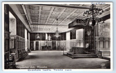 RPPC Gripsholms slott Rikssalen interior SWEDEN Postcard | eBay