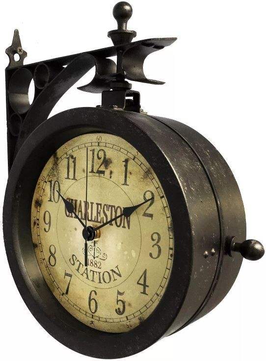 Outdoor Wall Clock Thermometer Combo 8" Round Rustic Vintage Porch ...