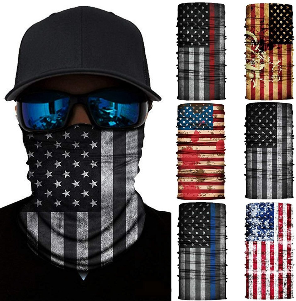 American Flag Face Mask-Seamless UV Protection Face Neck Gaiter ...