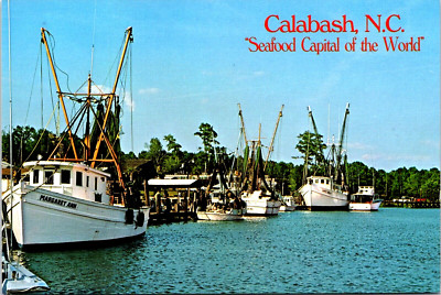 Postcard Calabash North Carolina Seafood Capital of the World Trawlers ...