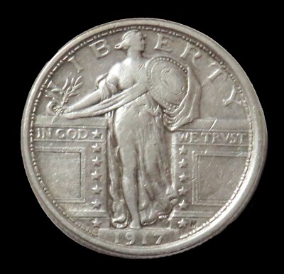 1917 TYPE 1 EXPOSED STANDING LIBERTY QUARTER 25C SLQ VF COIN | eBay