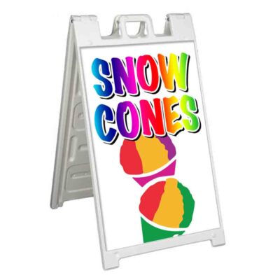 SNOW CONES Signicade 24x36 AFrame Plastic Sidewalk Sign CARNIVAL FAIR ...
