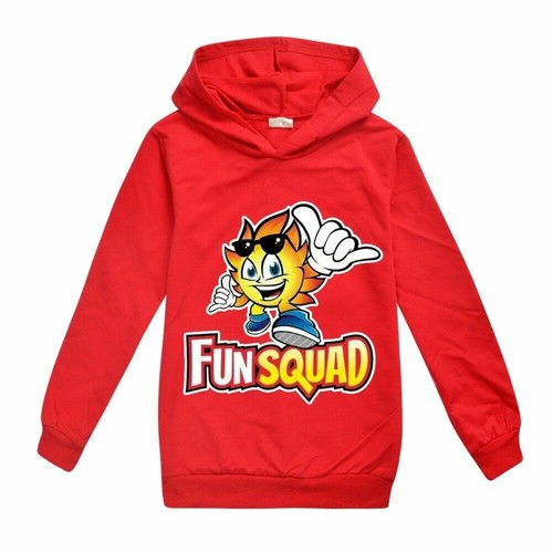 Kids Fun Squad Gaming Print Long Sleeve Hoodie Hooded Tops Jumper ...