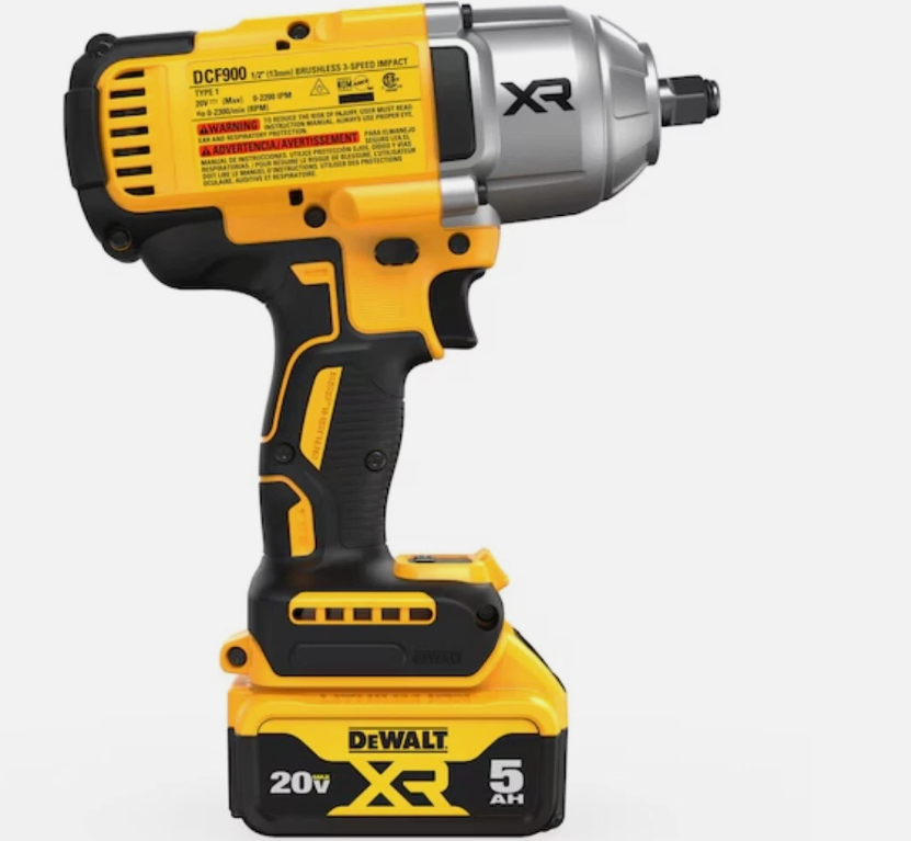 DEWALT DCF900 20V MAXXR 1/2" High Torgye lmpact Wrench (Charger and ...