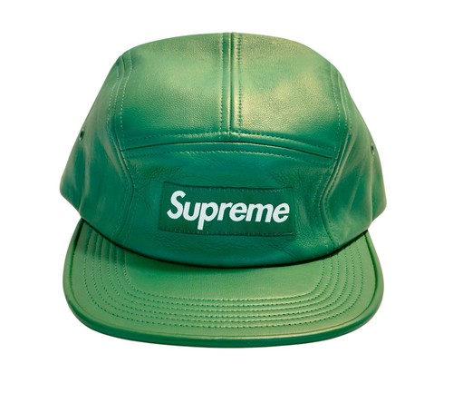 VERY RARE SUPREME FW16 2016 LEATHER CAMP CAP GREEN DS NEW ONLY ONE ON ...