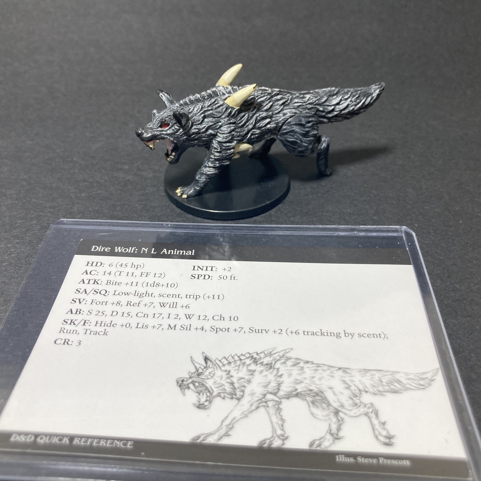 25/72, Any 22, Dire Wolf with Card D&D , Wizkids | eBay