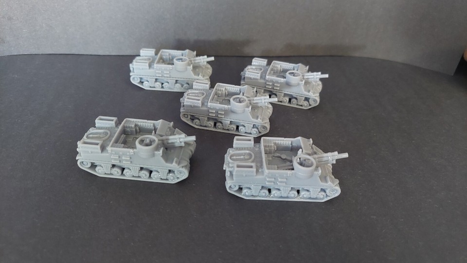Flames of War FoW US M7 Priest Artillery Tank Platoon X5 Battlegroup ...
