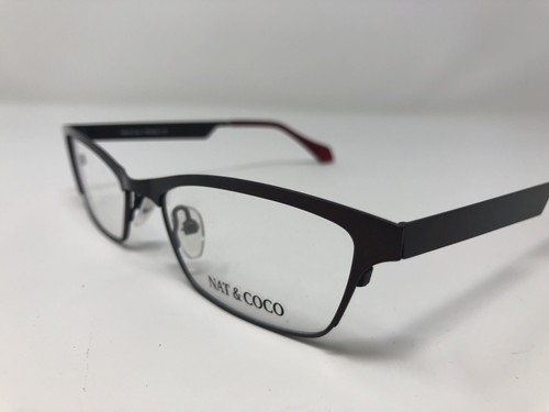 Nat & Coco Eyeglasses Frame France NC1098 WINE 52-18-135 Red/Gunmetal ...