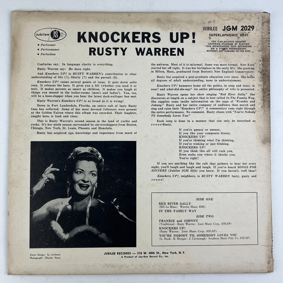 Rusty Warren – Knockers Up! Vinyl LP Record Album MONO 2029 | eBay