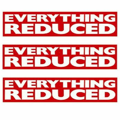 4 X EVERYTHING REDUCED WINDOW POSTER BANNERS FOR SHOP STORE SIZE 100CM ...