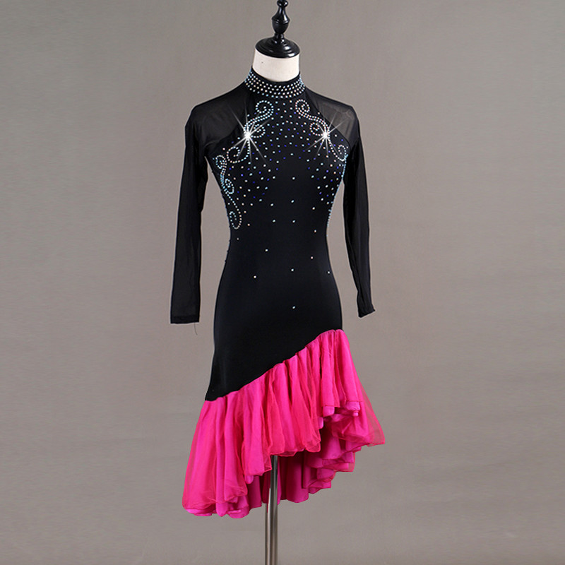 Latin Dance Dress Salsa Tango Cha cha Ballroom Rhinestone Competition ...
