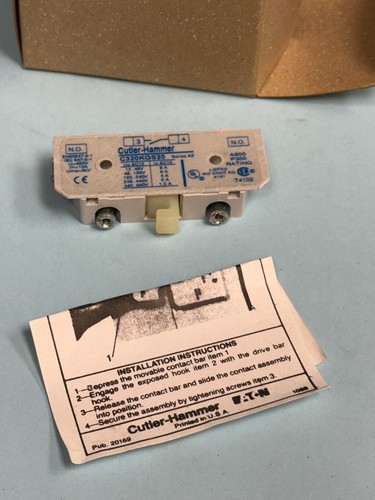 * NIB * CUTLER-HAMMER CAT# C320KGS20 AUXILIARY CONTACT, 1 NO, FREEDOM ...