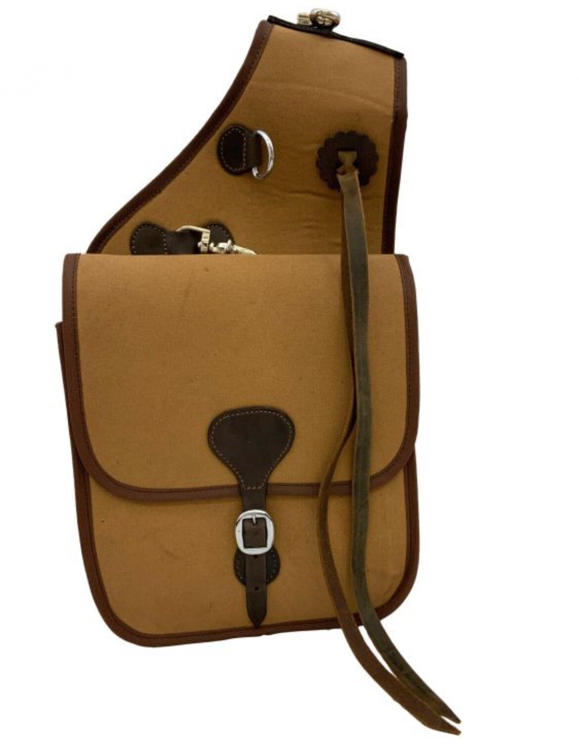 New Brown Deluxe Canvas Western Saddle Bag Cantle Bags Buckles ...