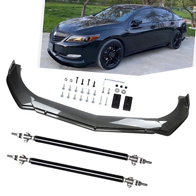 For Acura RLX 2014-2020 Carbon Fiber Front Bumper Lip Chin Spoiler ...