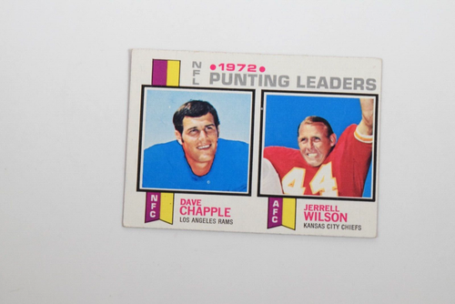 1973 TOPPS FOOTBALL #6 PUNTING LEADERS. DAVE CHAPPLE JERREL WILSON. VG ...