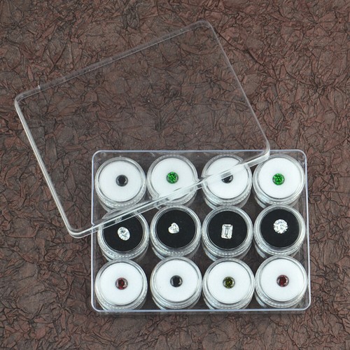 Acrylic Loose Diamond Gem Storage Box Jewelry Display Tray Case + Lid ...