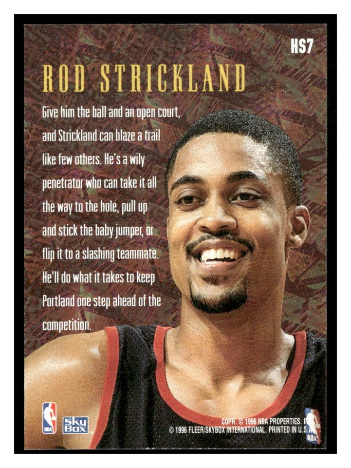 Rod Strickland 1995 SkyBox Premium HS7 Hot Sparks | eBay