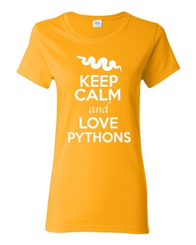 Ladies Keep Calm And Love Pythons Snake Animal Lover Wild Funny T-Shirt ...