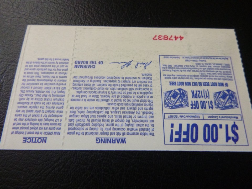 Jim Edmonds best diving catch ever ticket THE CATCH 1997 stub angels ...