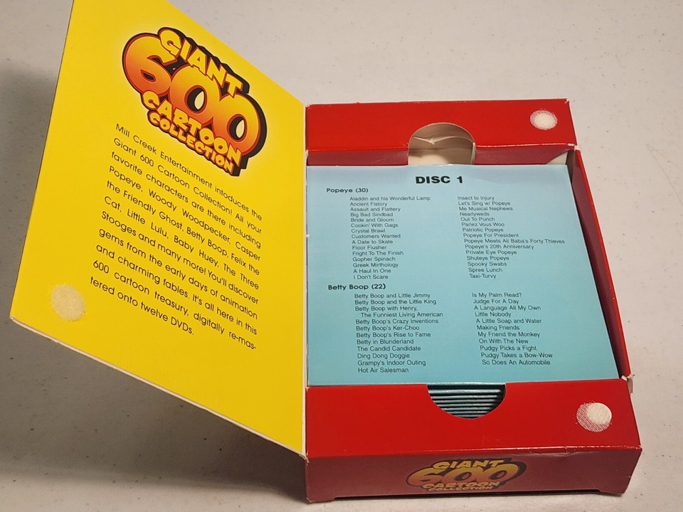 Giant 600 Cartoon Collection - 12-Disc Set Over 60 Hours! Popeye Betty ...