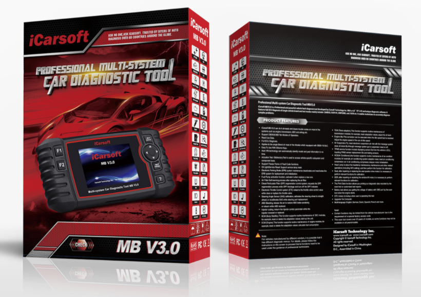 iCarsoft MB V3.0 2026 For Mercedes Professional Diagnostic Scan Tool ...