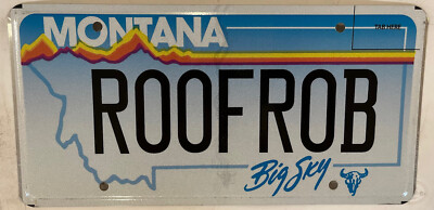 Vanity ROOF ROB ROBERT license plate Roofer Roberto Bobby Robbie Bob ...
