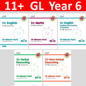 11 Plus Year 6 GL Assessment 10 Minute Tests 5 Books Bundle with Answer ...