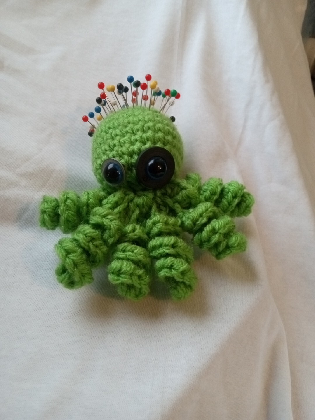 Handmade Crochet Light Green Octopus Pin Cushion with 50 stick pins | eBay