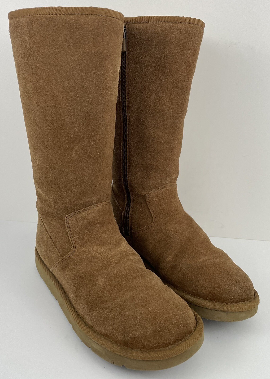 UGG Australia Womens Tall Boots Zipper 5235 Chestnut Suede Boots Size 9 ...