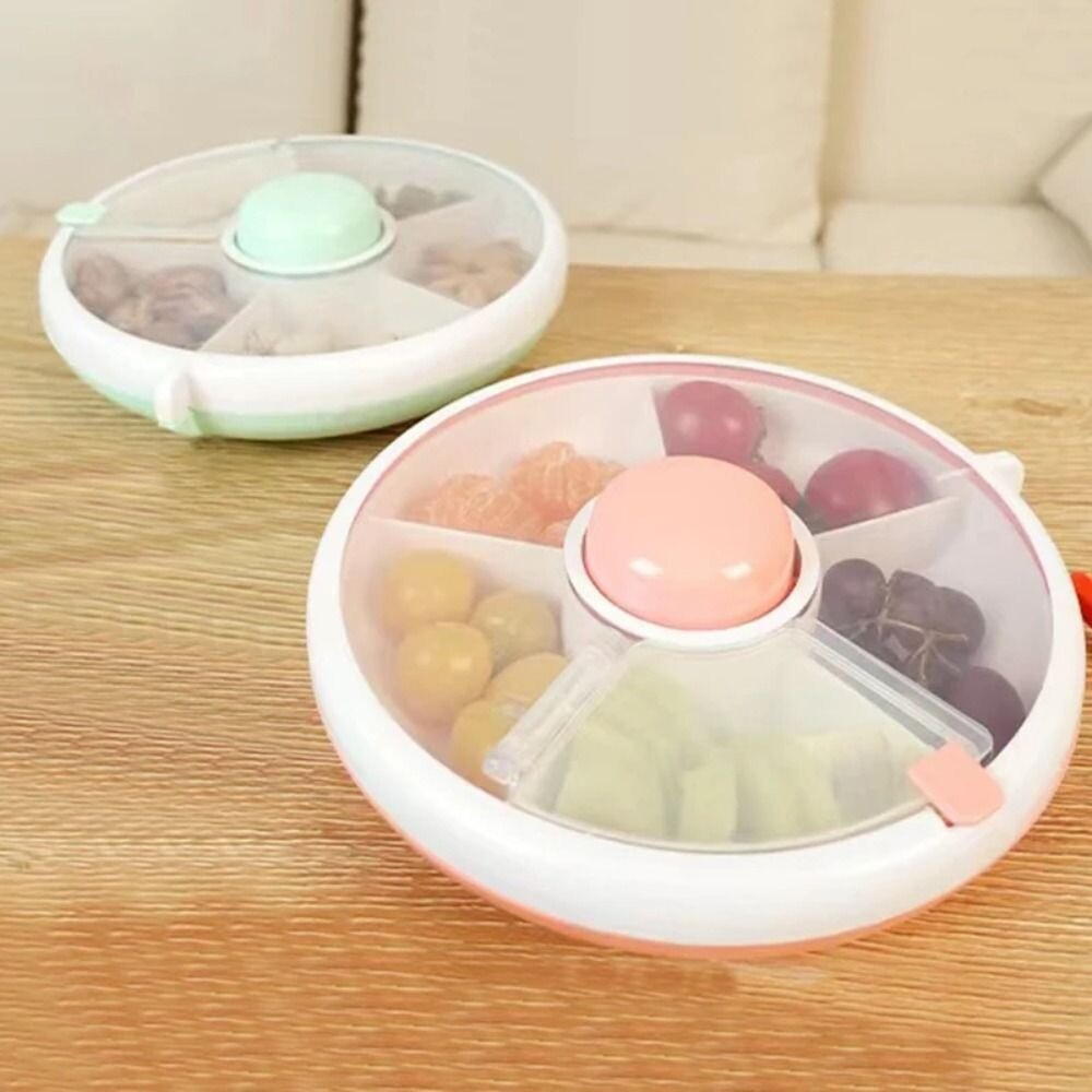 with Lid Snack Container Rotating Snacks Organizer Storage Boxes Snack ...