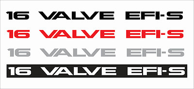 TOYOTA 16 VALVE EFI-S Vinyl Sticker Decals - SET of 2 | eBay