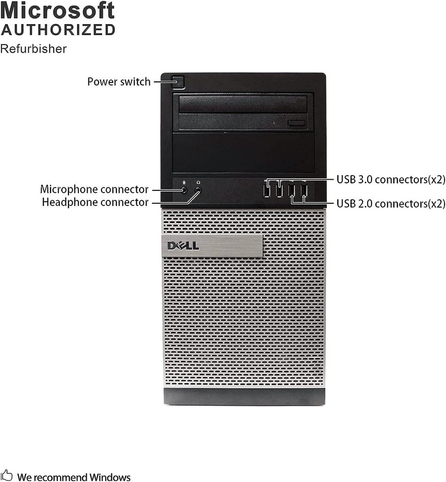 Dell Desktop Computer Tower PC i7, up to 32GB RAM, 4TB SSD, Windows 10 ...